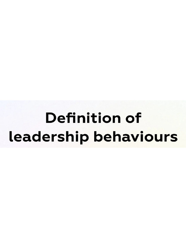 Leadership Behavior | PDF