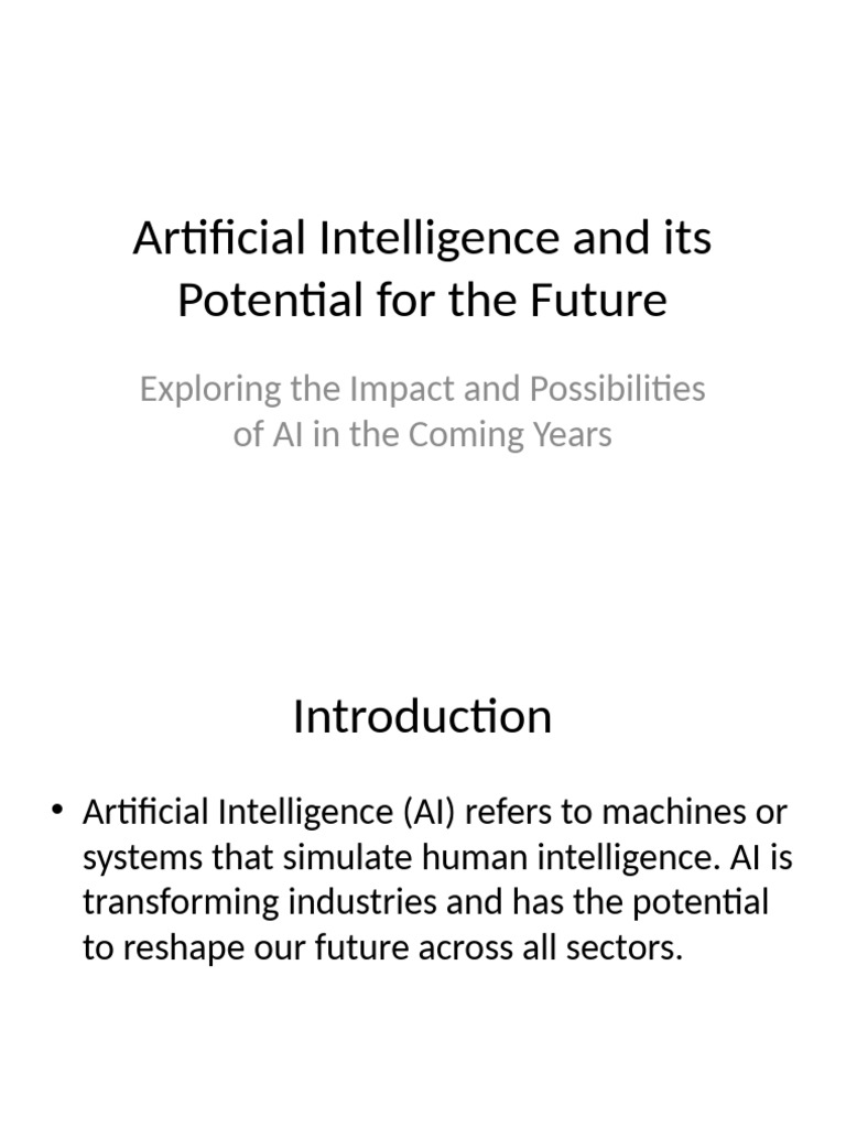 Artificial Intelligence and The Future | PDF
