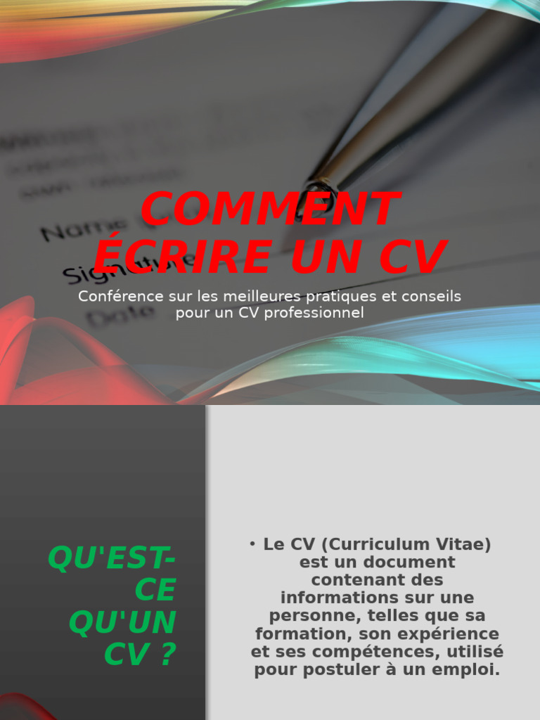 Rédiger un CV professionnel efficace | PDF