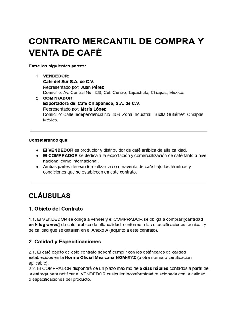 Contrato Mercantil | PDF | Chiapas