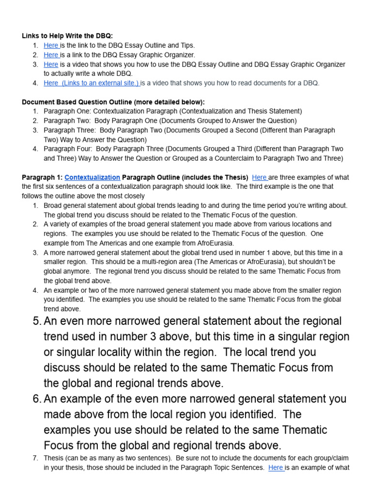 DBQ Essay Outline and Tips | PDF | Human Communication