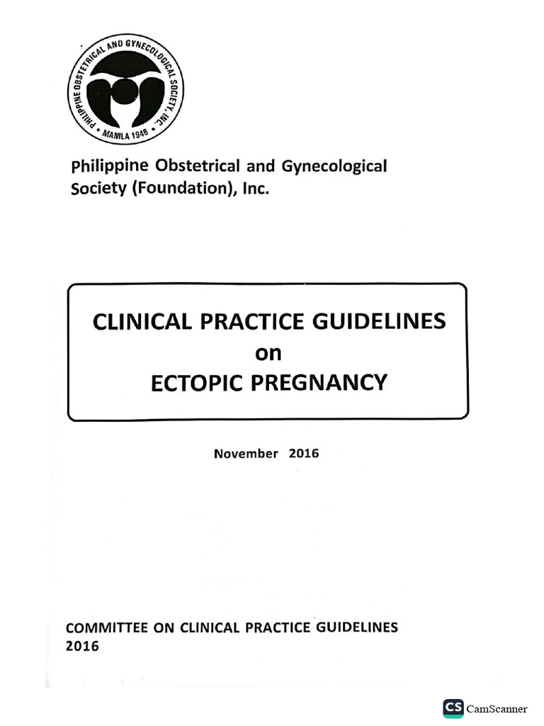 Ectopic Pregnancy CPG Overview | PDF