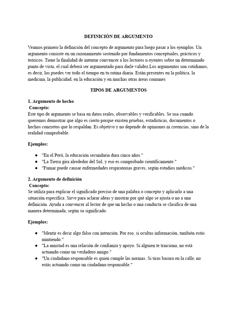 Actividad - Tipos de Argumentos | PDF | Argumento | Teoría