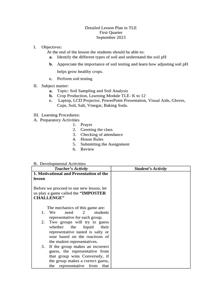 Soil Testing and pH Analysis Lesson Plan | PDF | Soil | Loam