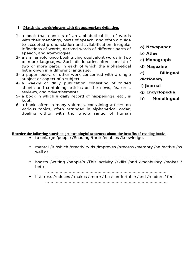 The Importance of Libraries | PDF | Dictionary | Word