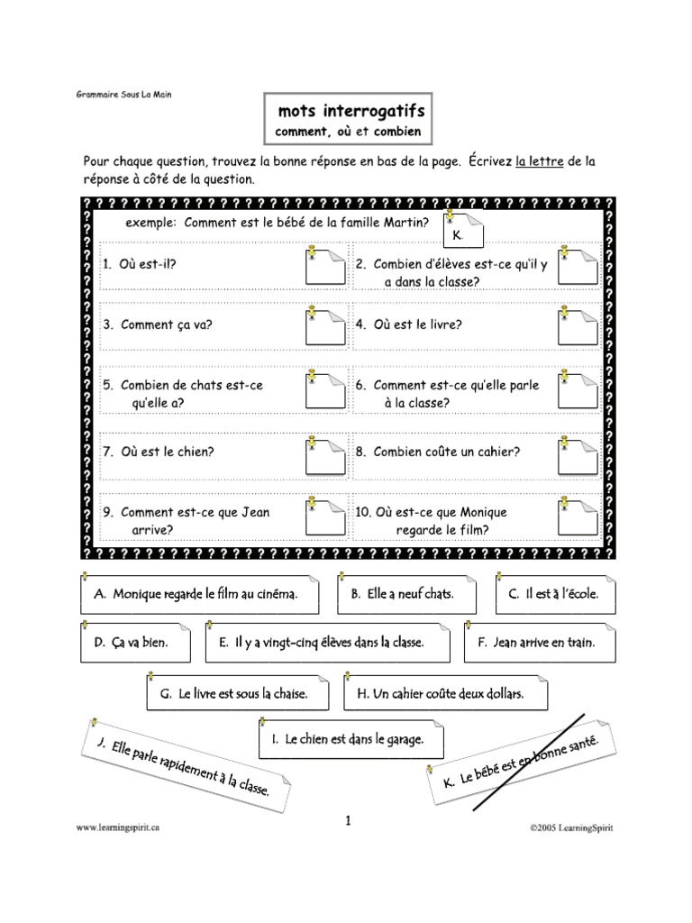 Les Mots Interrogatifs | PDF