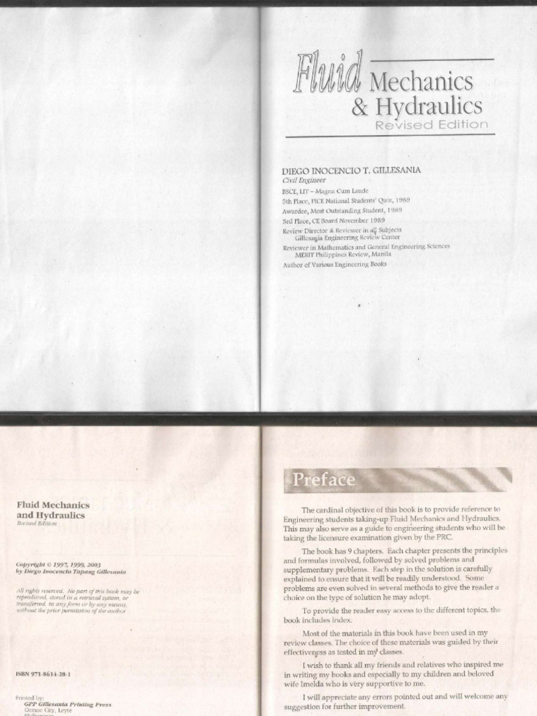 Gillesania - Fluid Mechanics & Hydraulics | PDF | Viscosity | Drop (Liquid)