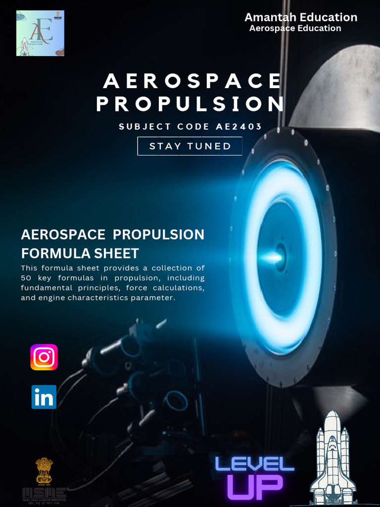 Aerospace Propulsion Formula Sheet | PDF