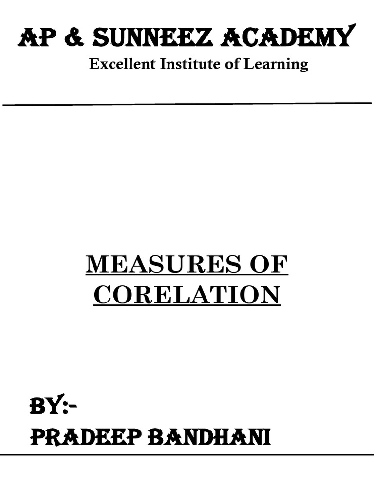 Measures of Correlation-1 | PDF | Standard Deviation | Variance