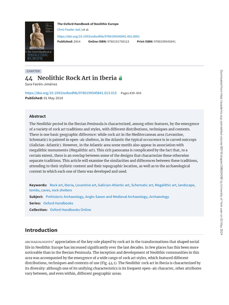 44 - Fairén-Jiménez, S. (2014). Neolithic Rock Art in Iberia. | PDF ...