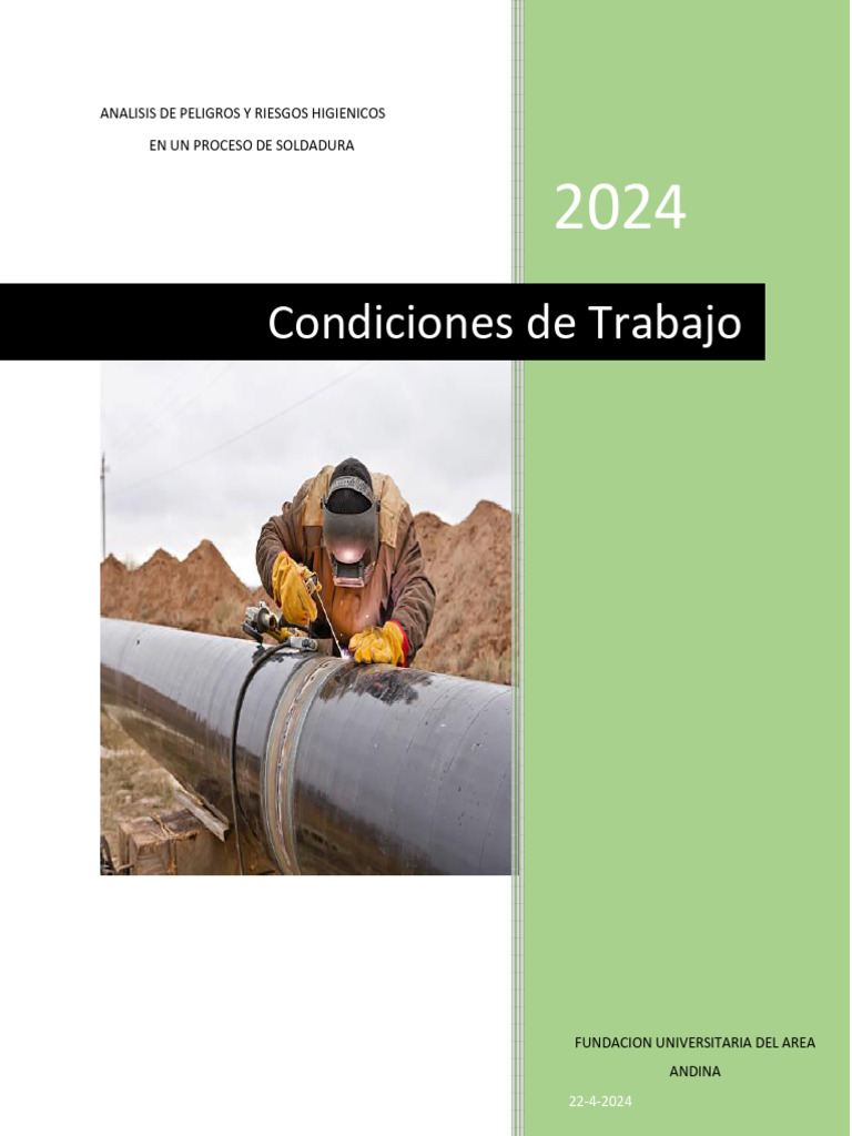 Trabajo Eje 2 Condiciones de Trabajo | PDF | Soldadura | Construcción