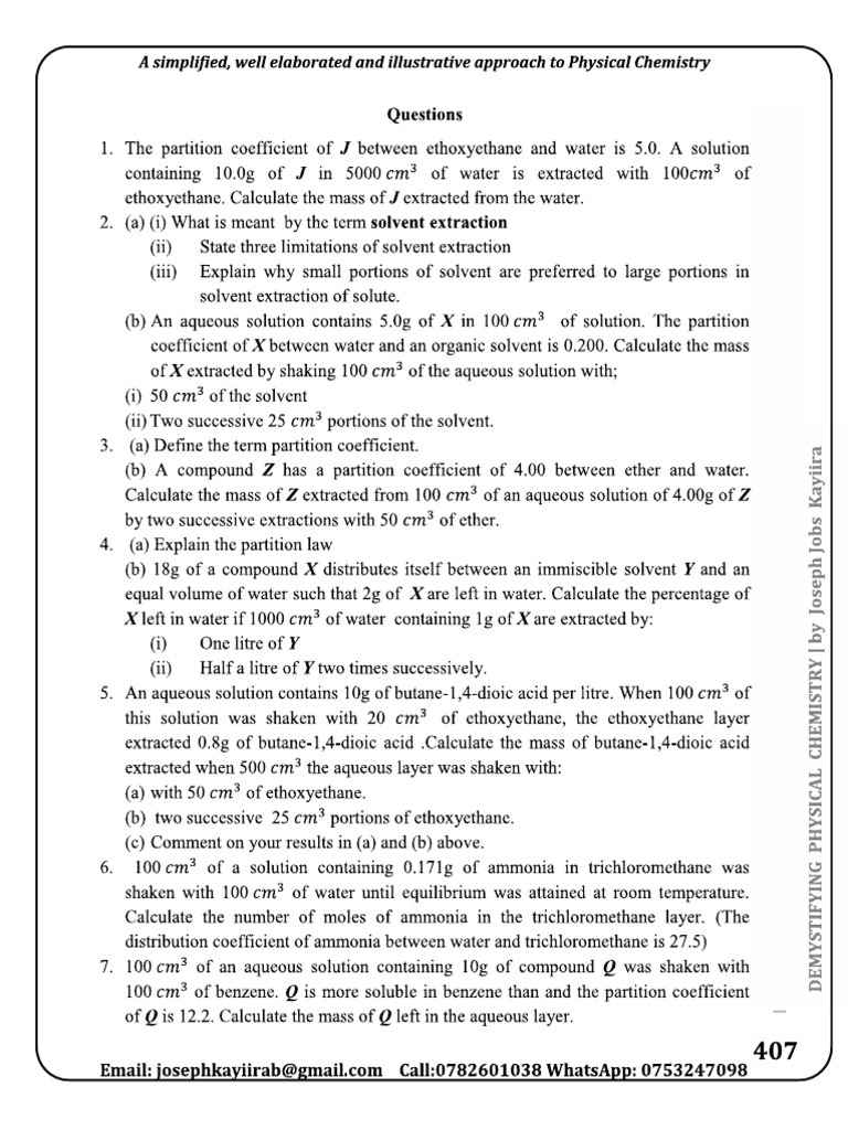 Partition Coefficient | PDF