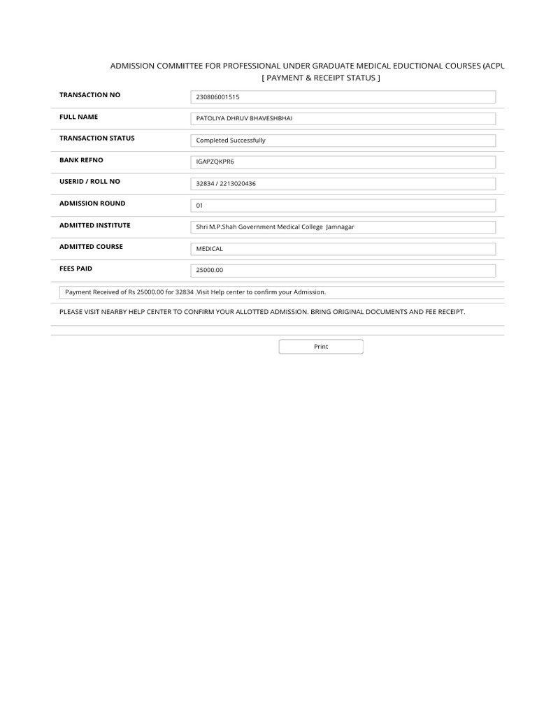 Bank Transaction Response Form 63636 | PDF