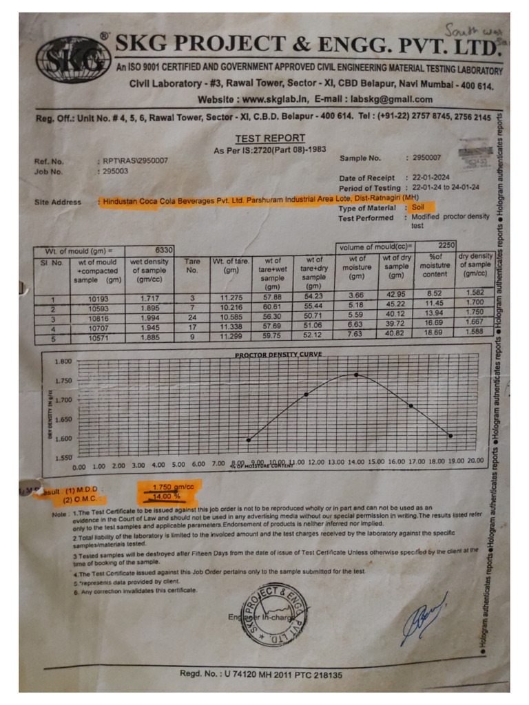 Soil Compaction 3rd Party Test Report | PDF
