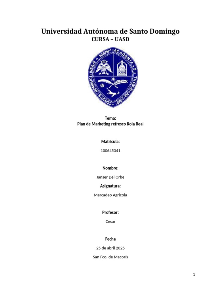 Plan de Marketing - Janser Del Orbe | PDF | Marketing | Marca