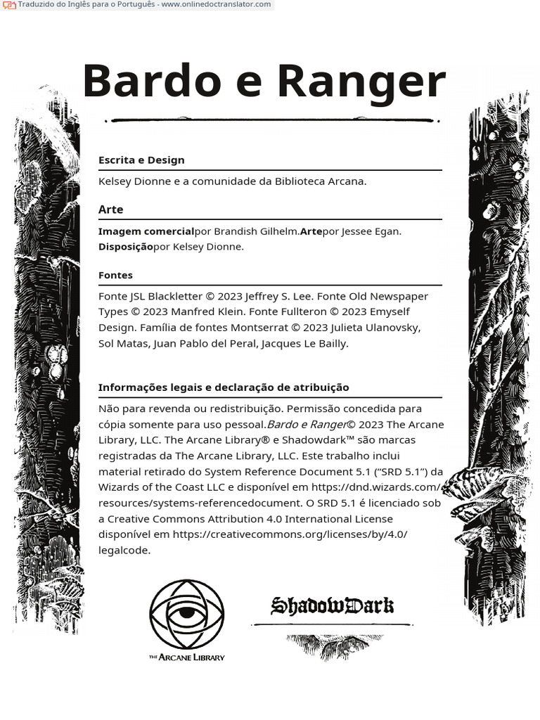 Classes de Bardo e Ranger em RPG | PDF