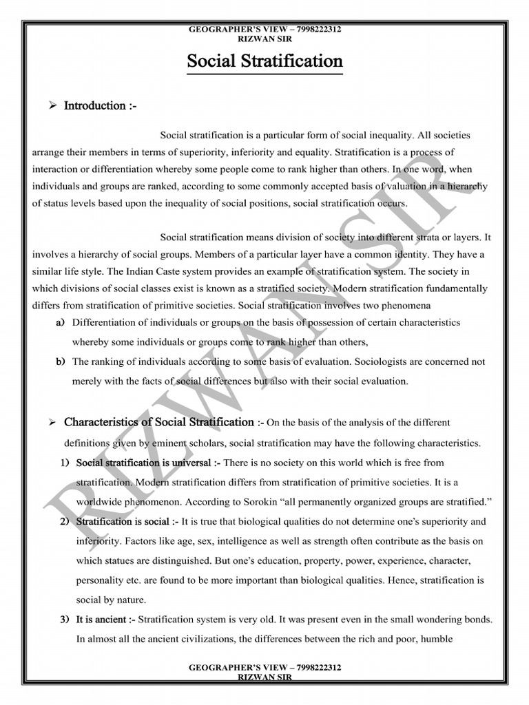 Social Stratification-1 | PDF