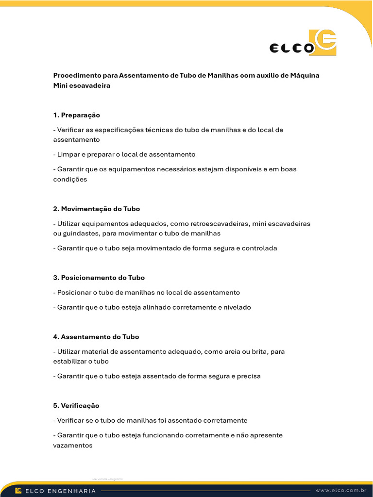 Procedimento Manilhas | PDF