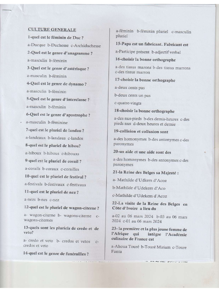 Culture Generale | PDF