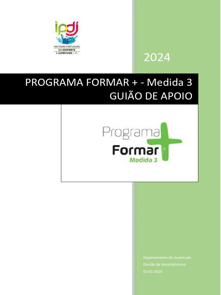 Guiao - Apoio IPDJ - Formar - Med3 - 2024 | PDF | Orçamento | Seguro