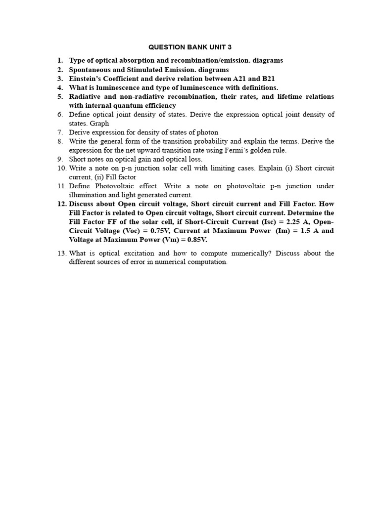 Unit 3 imp questions | PDF