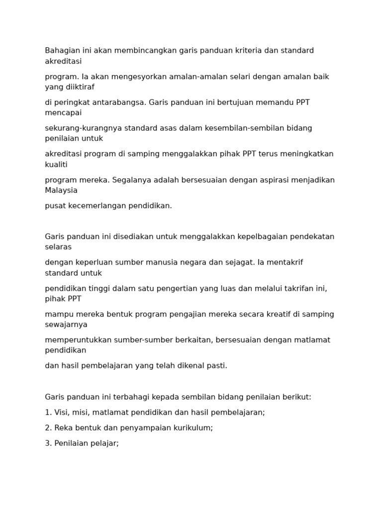 Kriteria Akreditasi Program Pendidikan | PDF