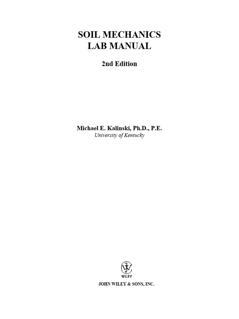Soil Mechanics Lab Manual | PDF | Soil
