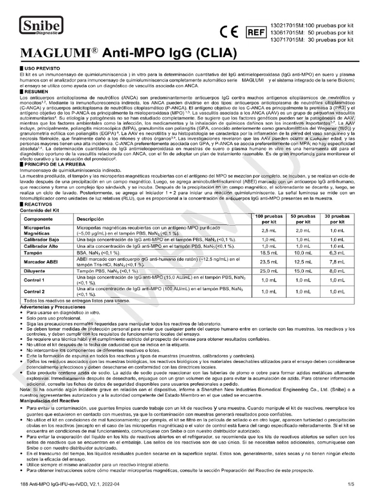 anti-MPO IgG-VERSION MEXICO | PDF