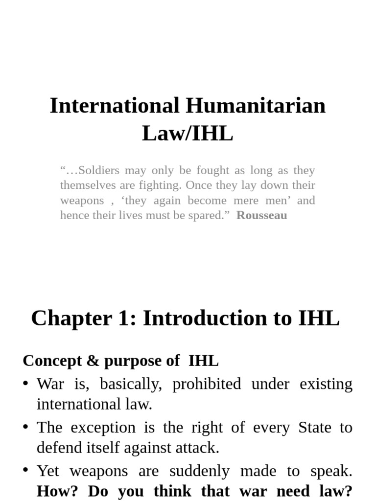 Purpose and Scope of IHL | PDF | International Humanitarian Law ...
