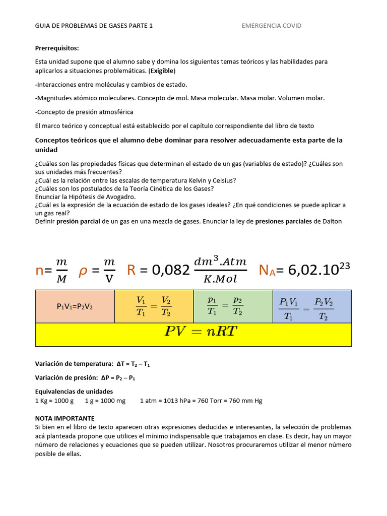 Guía Gases Parte 1 | PDF | Gases | Materiales transparentes