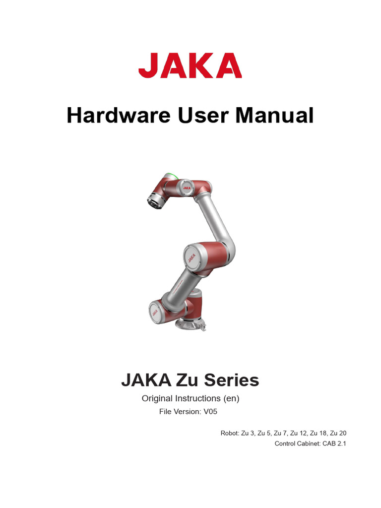 JAKA Zu Hardware User Manual en V05 | PDF | Robot | Robotics