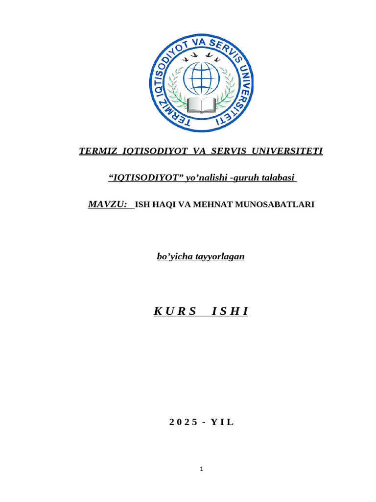 Farhod Kurs Ishi | PDF