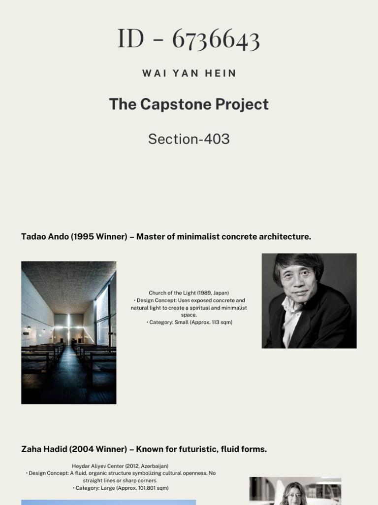 Wai Yan Hein (William), 6736643, Sec 403, The Capstone Project | PDF