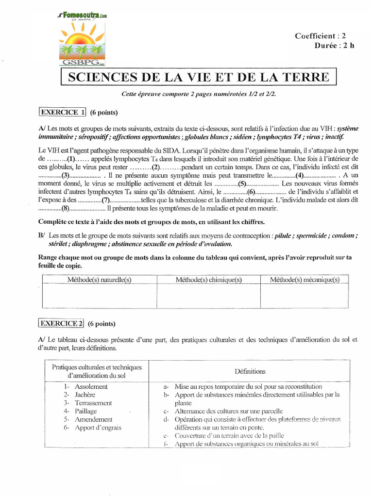Prepa Bepc 2025 SVT Fiche 5 by Tehua | PDF