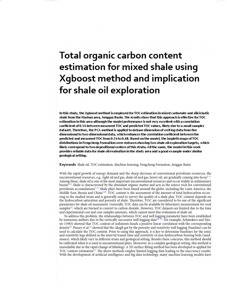 عبد الحليم محمود - TOC Estimation by using xgboot method | PDF | Total ...