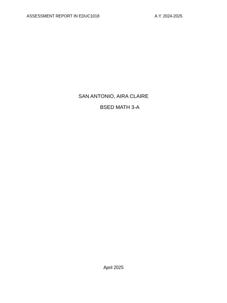 Assessment Report Format 0 | PDF