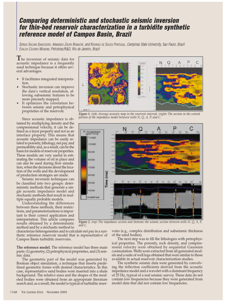 Comparing Deterministic and Stochastic Seismic Inversion | PDF | Applied Mathematics