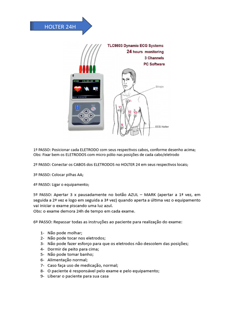 Instruções para Uso do Holter 24h | PDF