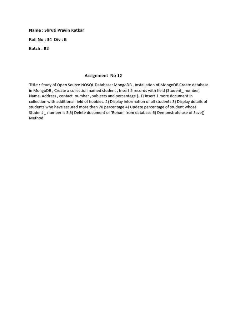 B2_34 Ass 12 DBMS.docx | PDF