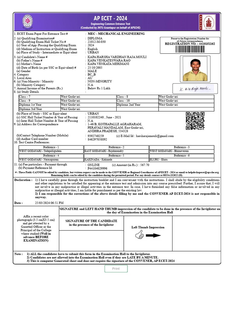 AP ECET - 2024 Mouli 2 | PDF