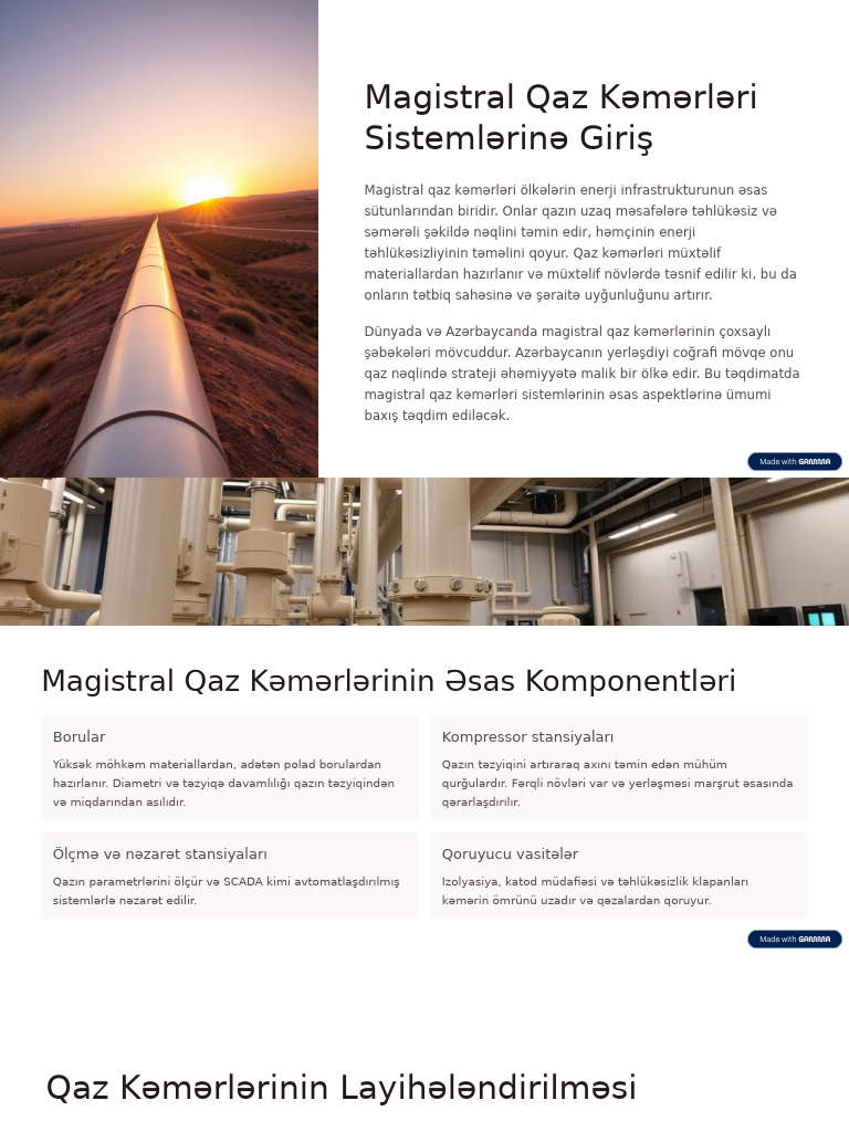 Magistral Qaz Kemerleri Sistemlerine Giris | PDF