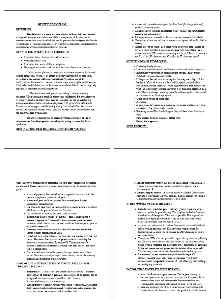 Genetic Counseling | PDF | Genetic Disorder | Genetic Counseling