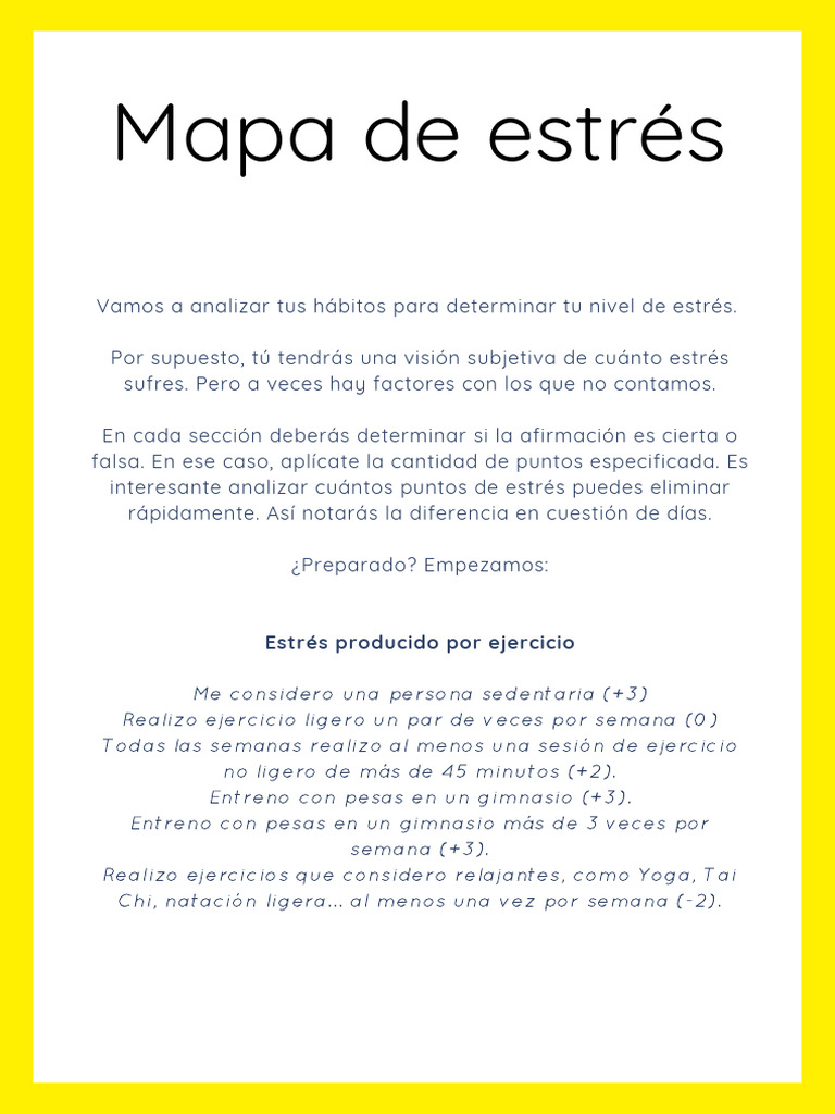 Mapa de Estrés | PDF | Dormir | Estrés (biología)