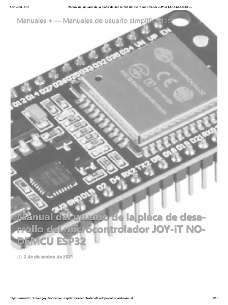 Microcontrolador JOY-iT NODEMCU ESP32 | PDF | Arduino | Microcontrolador
