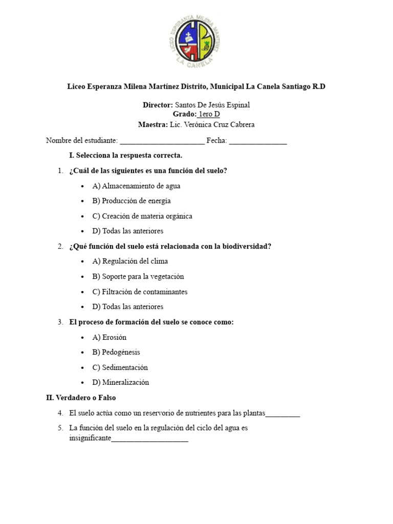Examen de 1ro D | PDF