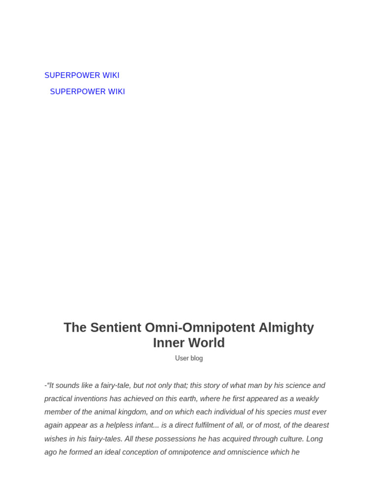 Superpowerwiki - The Sentient Omni-Omnipotent Almighty Inner World | PDF | Omnipotence | Deities