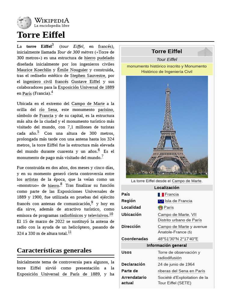 Torre Eiffel | PDF | Ascensor