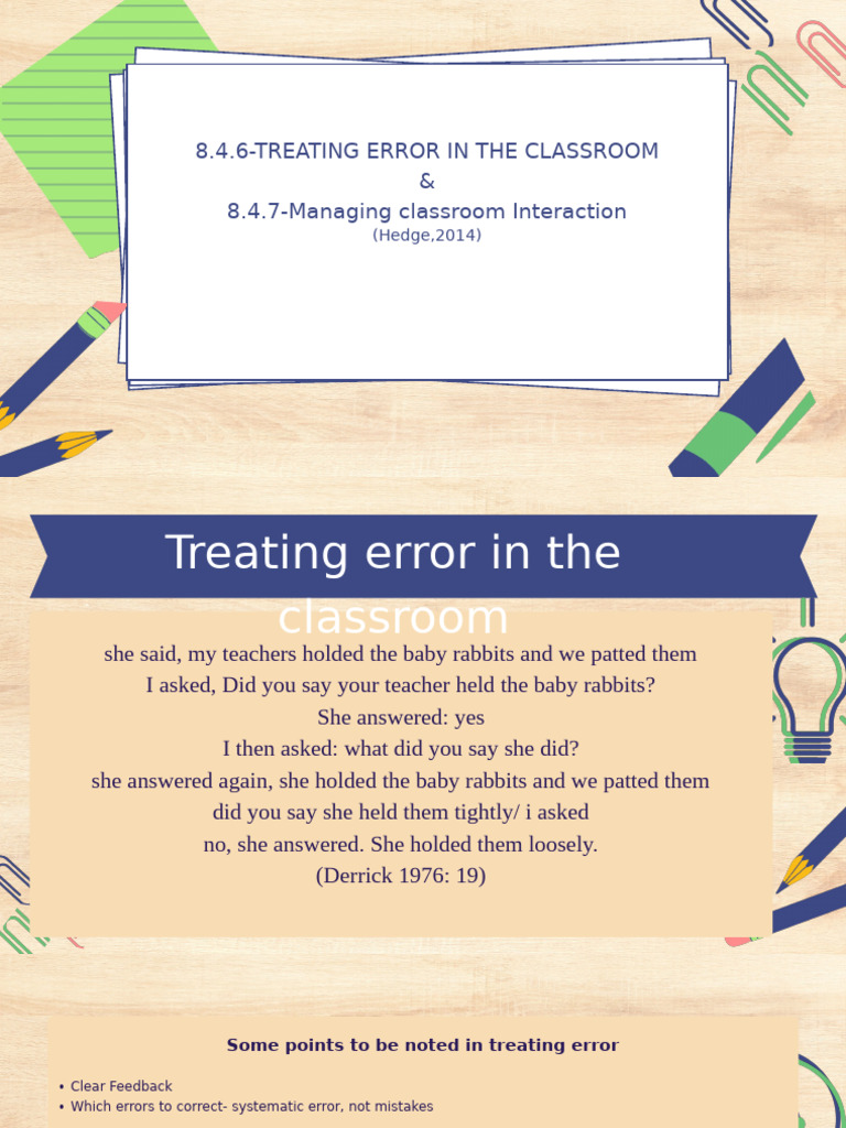Treating Error in The Classroom | PDF