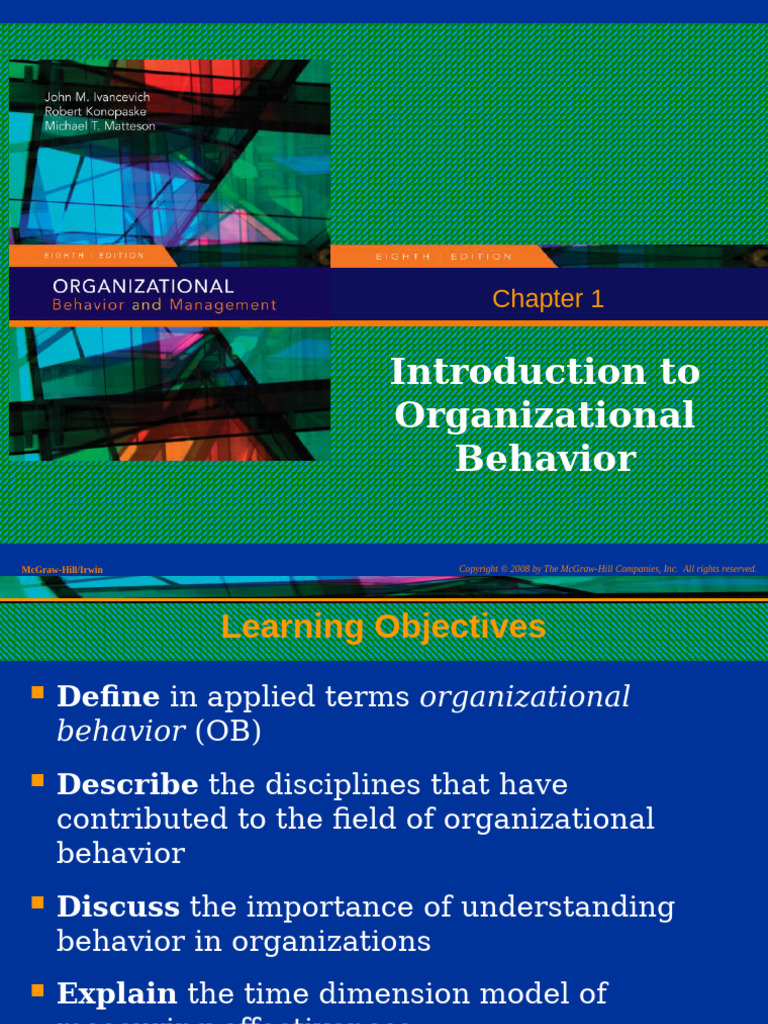 Chapter 01 | PDF | Organizational Behavior | Behavior