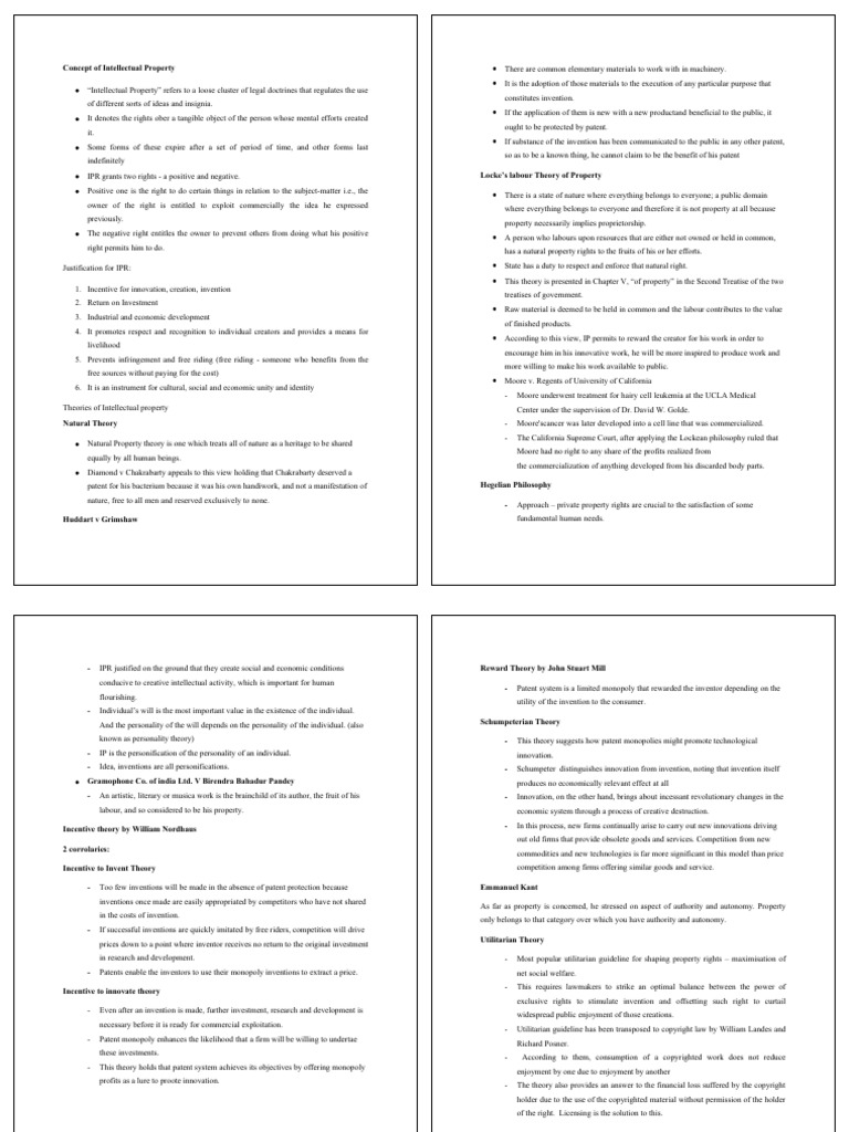 Concept of Intellectual Property Introduction | PDF | Intellectual ...